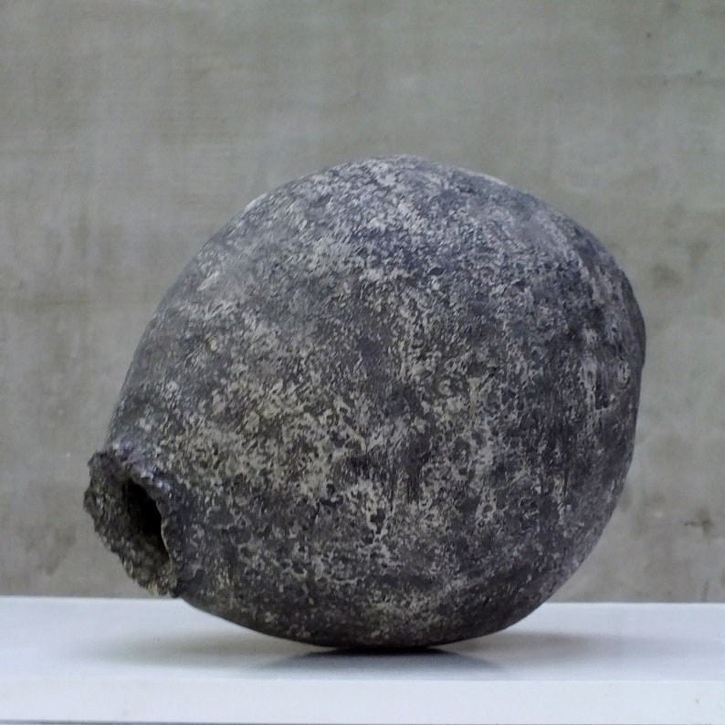 Tamago Rustic Wabi Sabi Vase Textured Papercrete Custom Vase Wabi Sabi ...