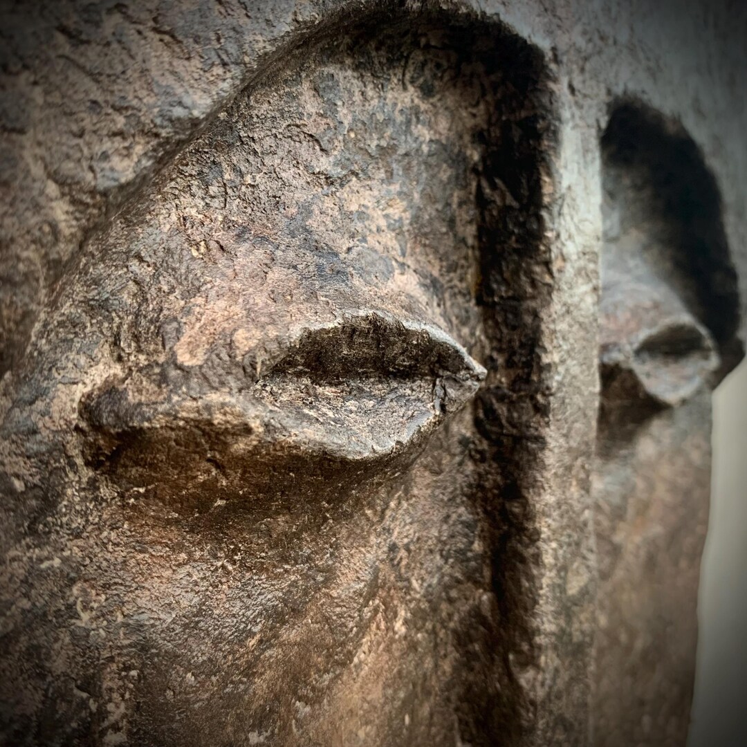 Shizuka the Face of Silence Rustic Papercrete Face Wall Art Handmade ...