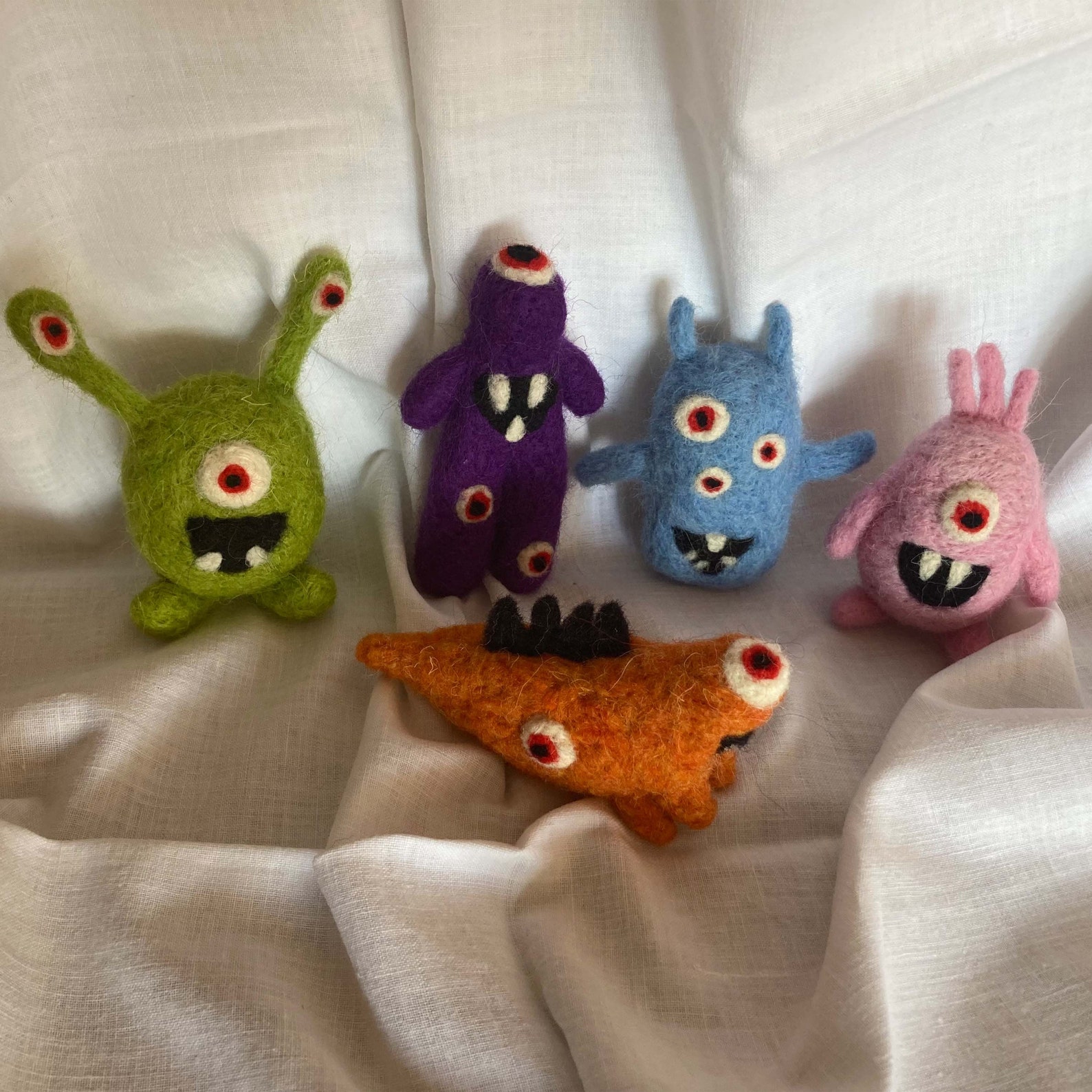 Needle Felted Baby Mobile Cute Monsters Newborn Baby Shower Gift ...