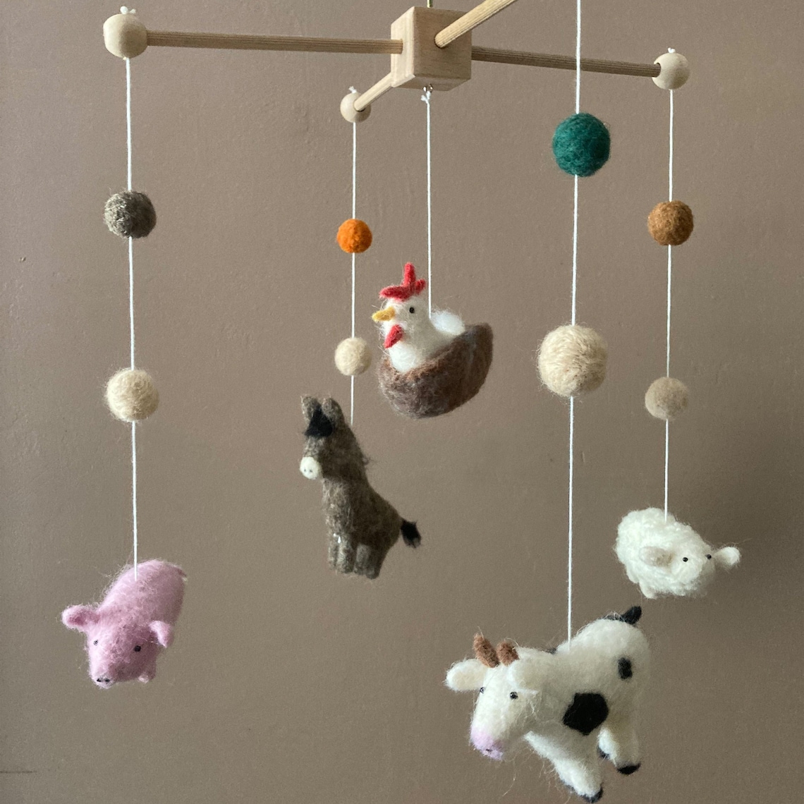 Needle Felted Baby Mobile Newborn Baby Shower Gift Animals - Etsy