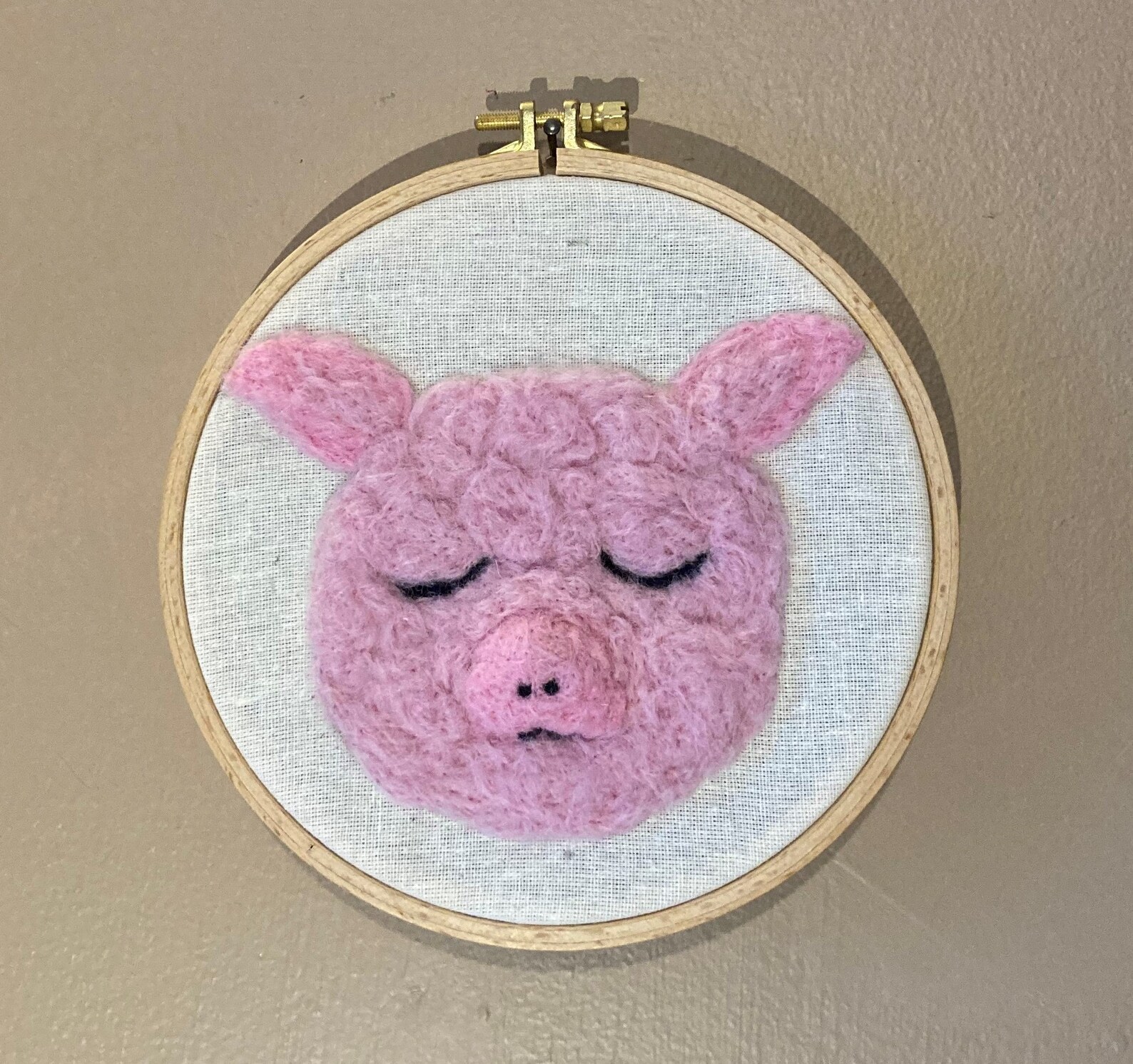 Needle Felted Embroidery Hoop Painting - Kids Room Nursery Decoration ...