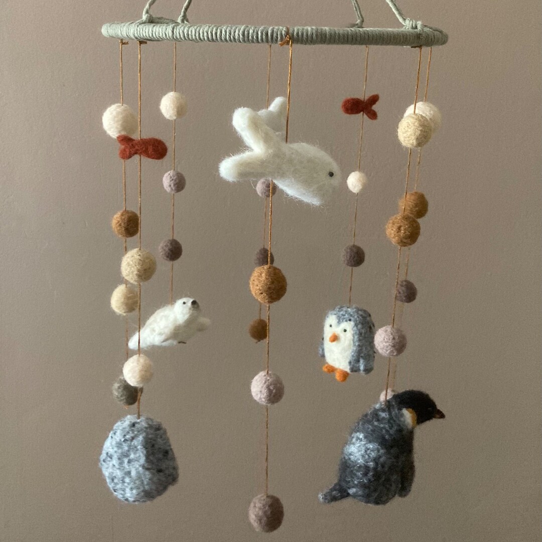Needle Felted Baby Mobile Sea Creatures Newborn Baby Shower Gift ...