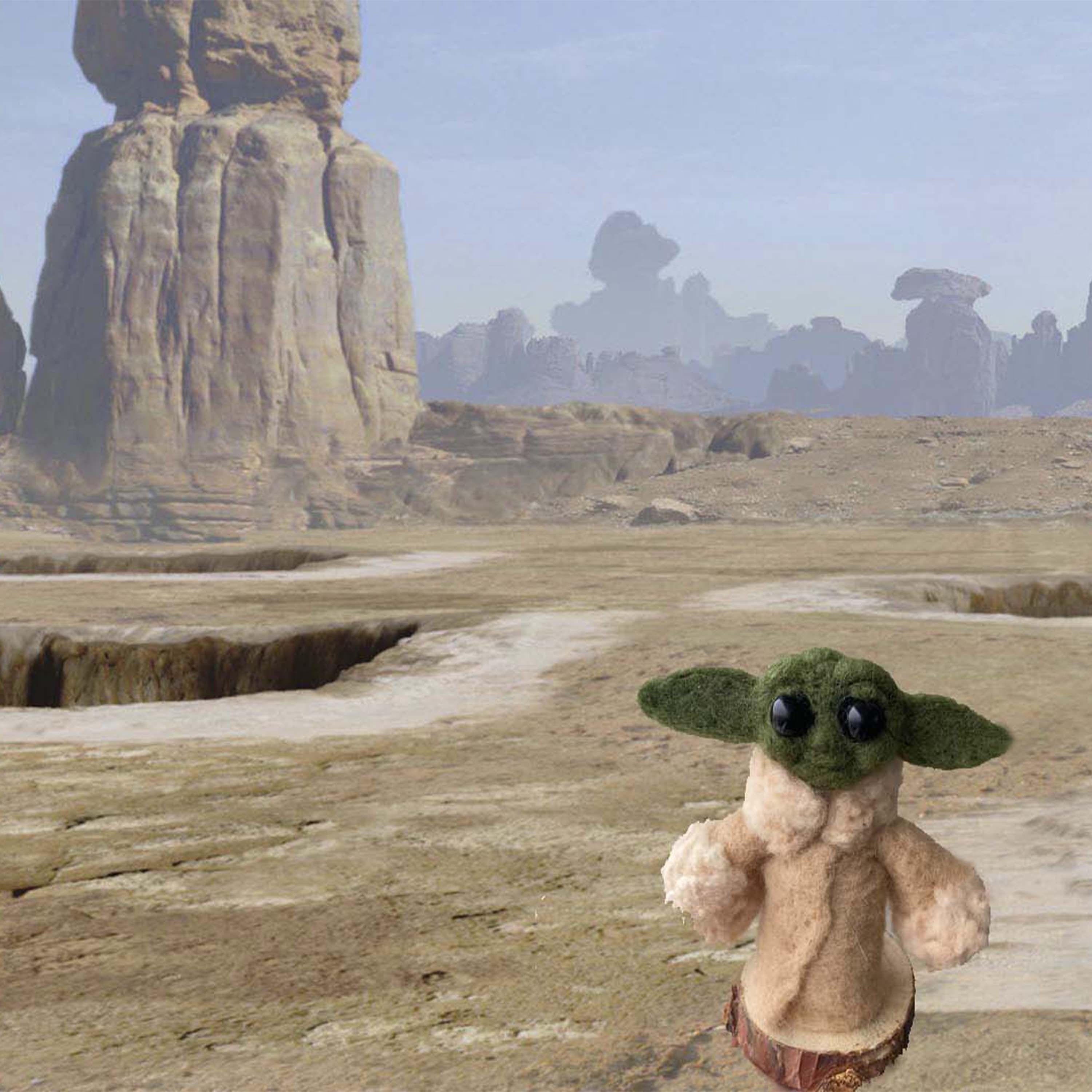 Needle Felted Baby Yoda the Child Grogu Star Wars Universe Mandalorian ...