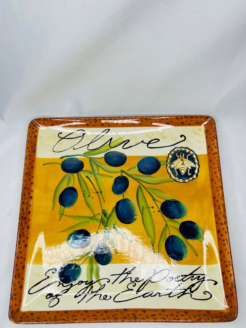 Susan Winget Certified International Painted Square Plate - Etsy
