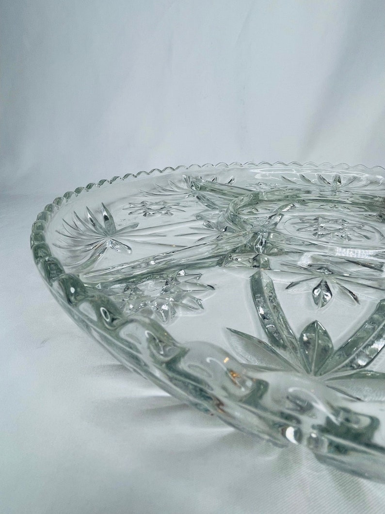 Large Antique Divided Glass Serving Dish - Etsy