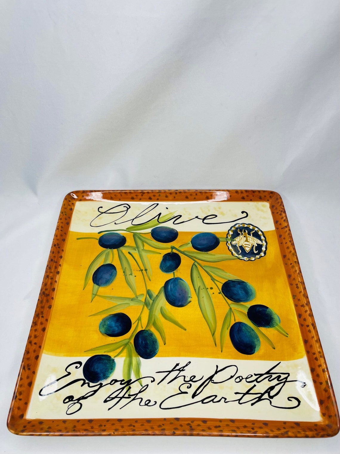 Susan Winget Certified International Painted Square Plate - Etsy