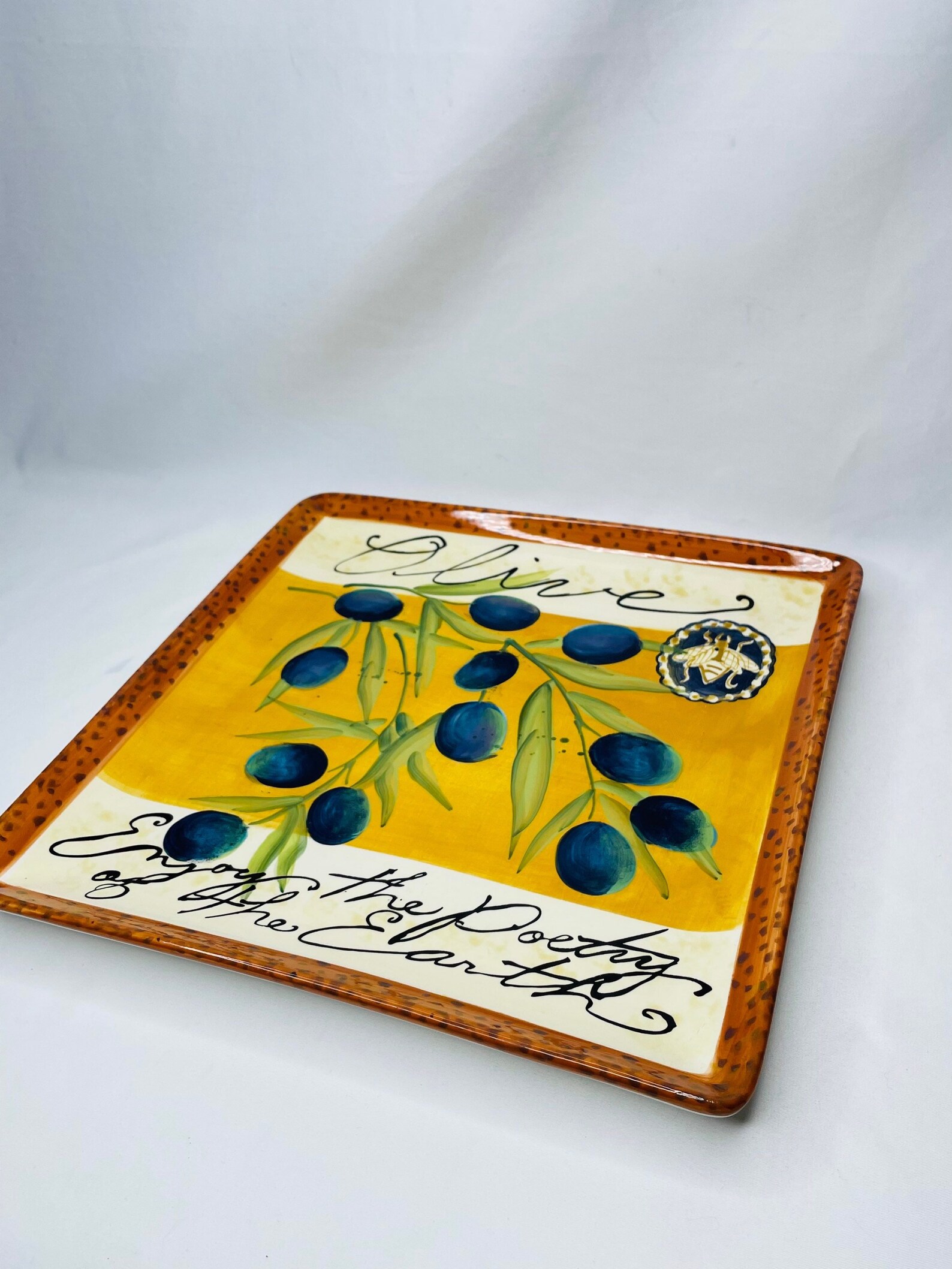 Susan Winget Certified International Painted Square Plate - Etsy
