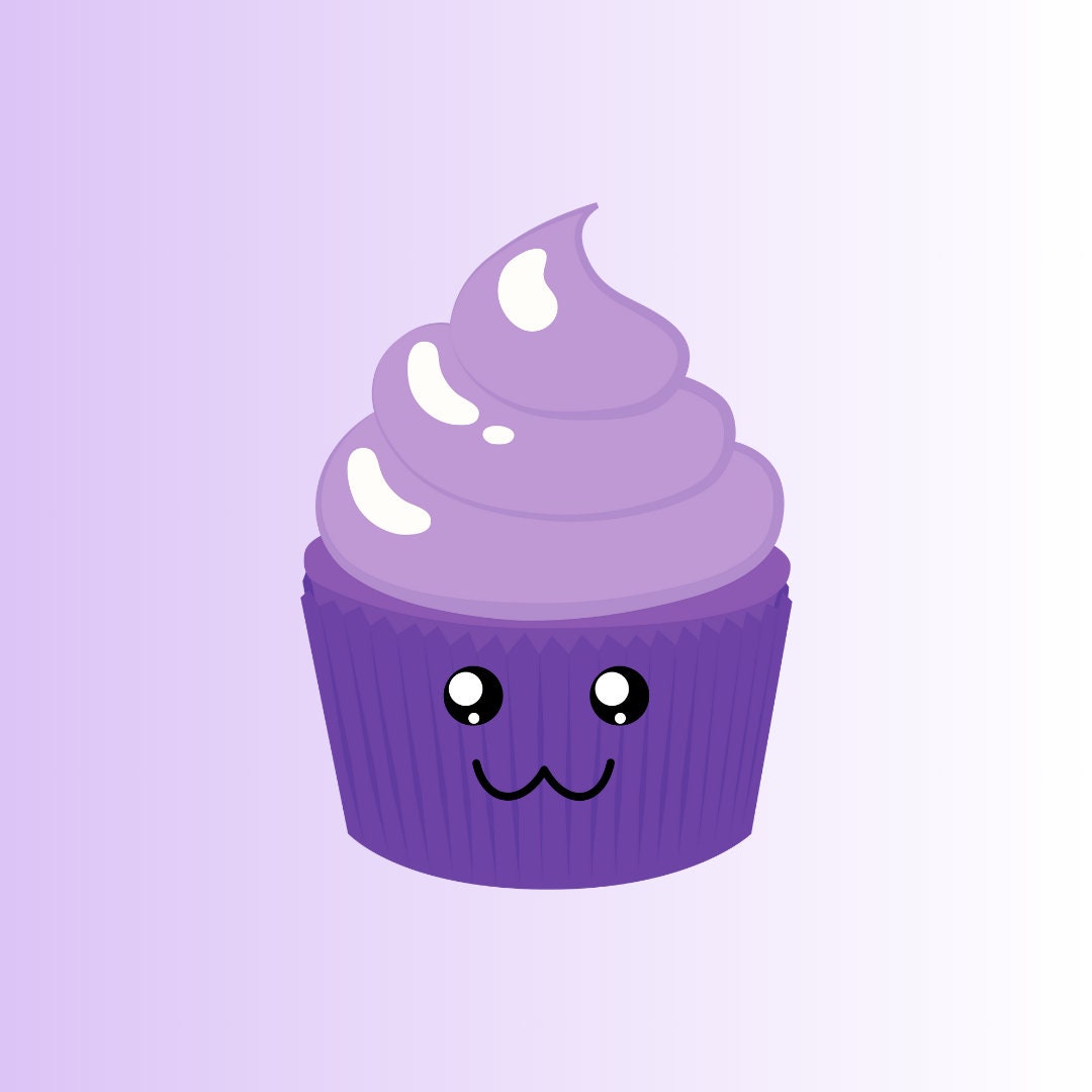 Taro Cupcake Sticker L Kawaii Sticker L Cute Sticker L Anime Lover ...