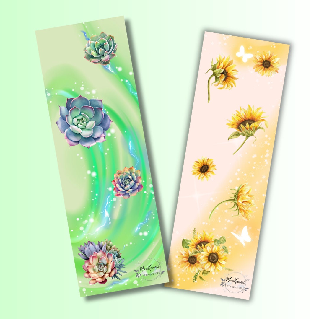 Succulent and Sunflower Bookmarks, Book Lover Gift, Book Worm Gift ...