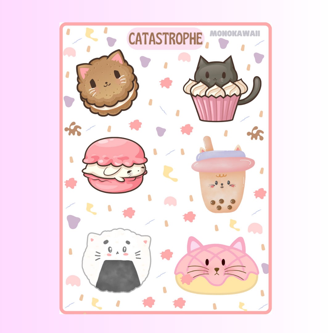 Catastrophe Sticker Sheet L Kawaii Sticker Sheet L Cute Stickers L ...