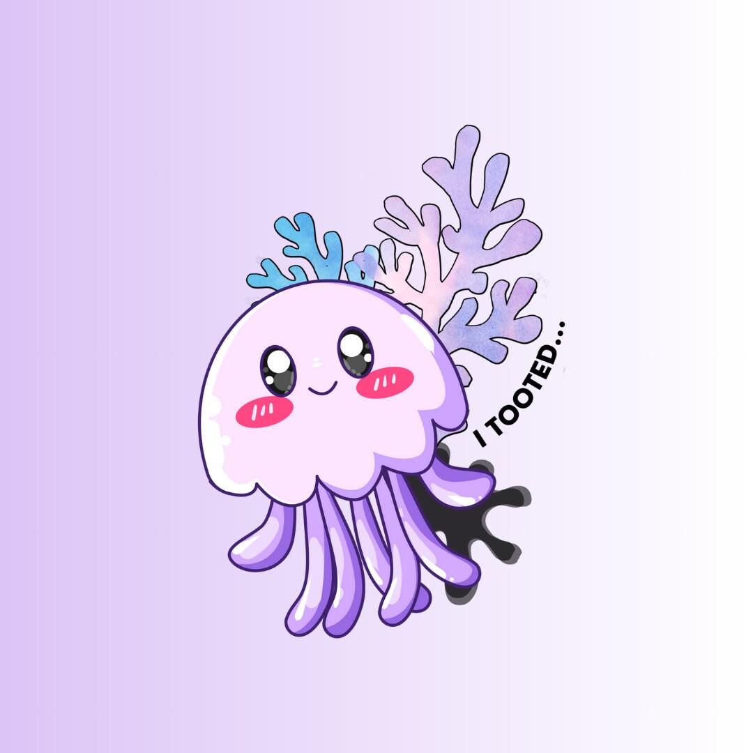 Jellyfish I Tooted Sticker L Kawaii Sticker L Cute Sticker L Anime ...