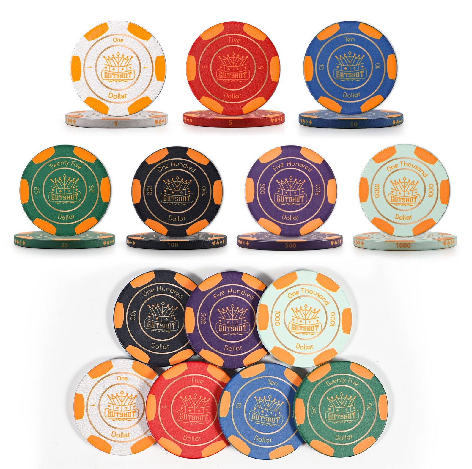 Gutshot Premium Poker Chips Sets (300 Chips & 500 Chips) - Etsy