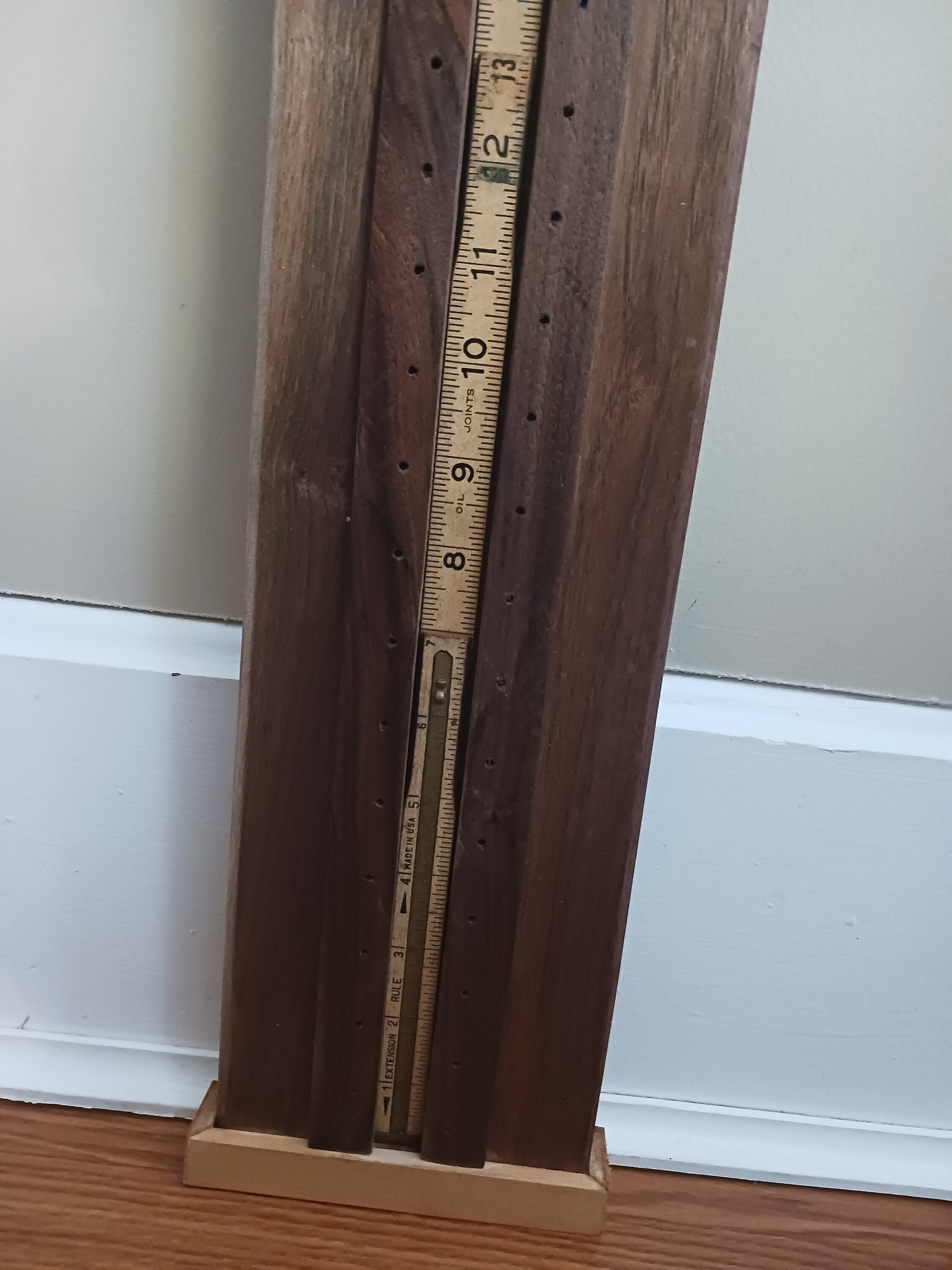 Solid Walnut Growth Chart With Recessed Vintage Wood Carpenter's Rule ...