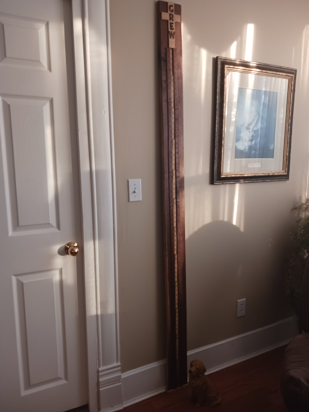 Solid Walnut Growth Chart With Recessed Vintage Wood Carpenter's Rule ...