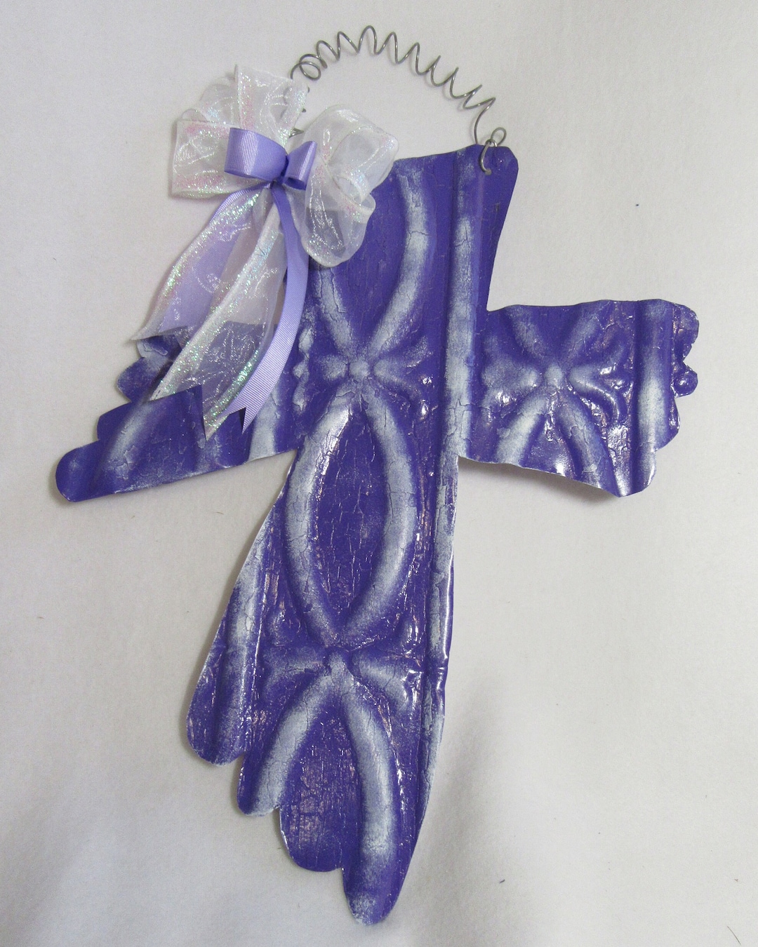 Antique Metal Cross Wall Art, Repurposed From Antique Ceiling Tile ...