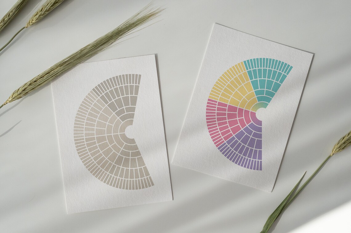 Genealogy Ancestry Fan Chart Set in 7 Colours PDF Template Set digital ...
