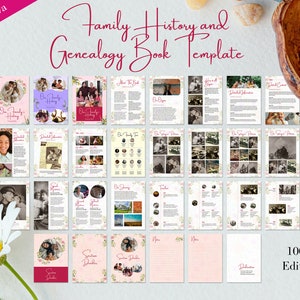 Genealogy Family History Scrapbook for Canva - Etsy