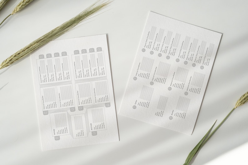 Genealogy Ancestry Pedigree Chart Set in 4 Styles PDF Template Set ...