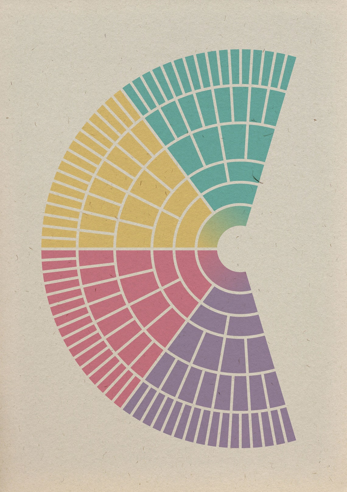 Genealogy Ancestry Fan Chart Set in 7 Colours PDF Template Set (digital ...