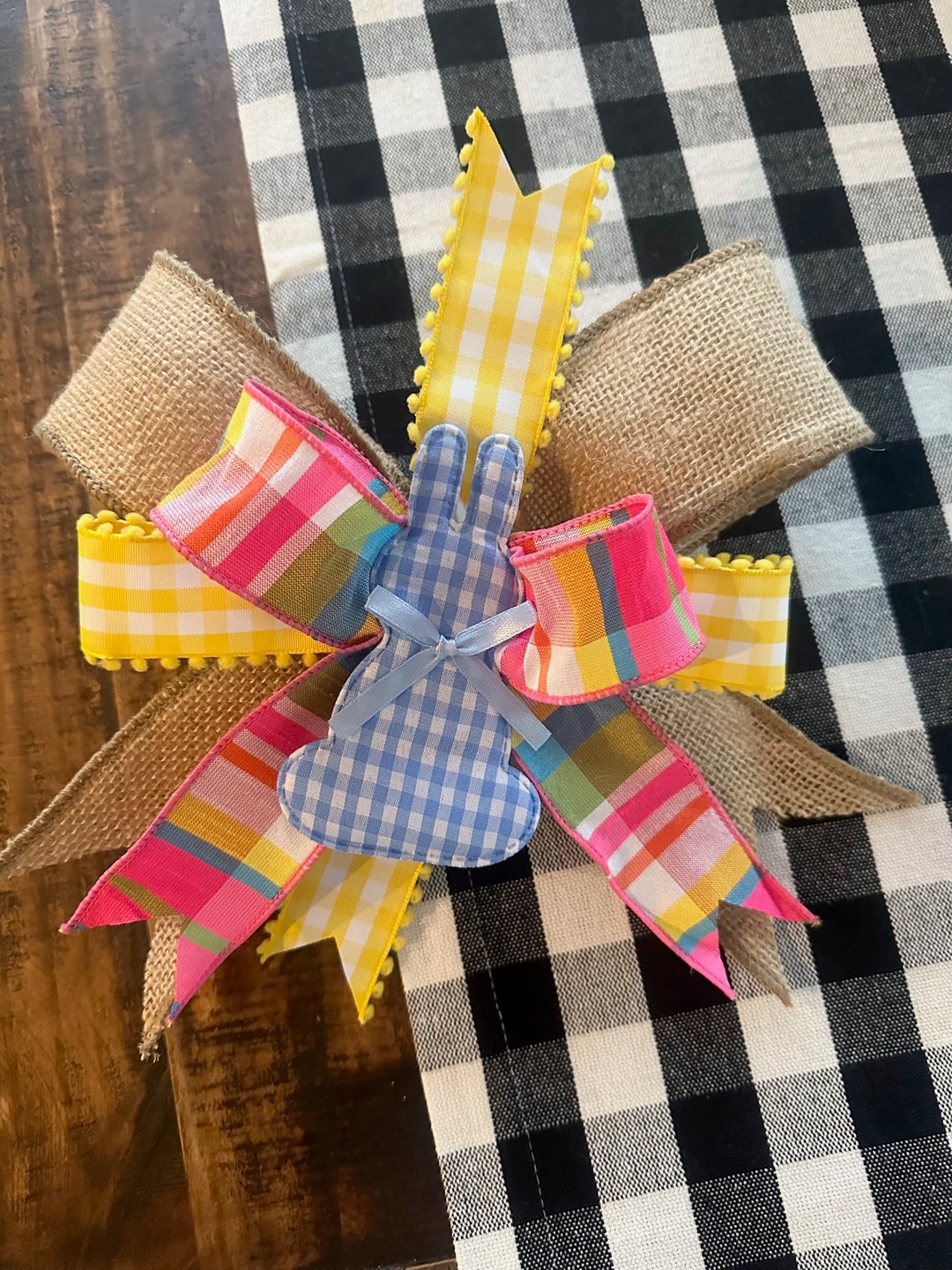 NEW!! Easter Bow, Bunny Bow, Easter Wreath Bow, Easter Door Hanger Bow ...