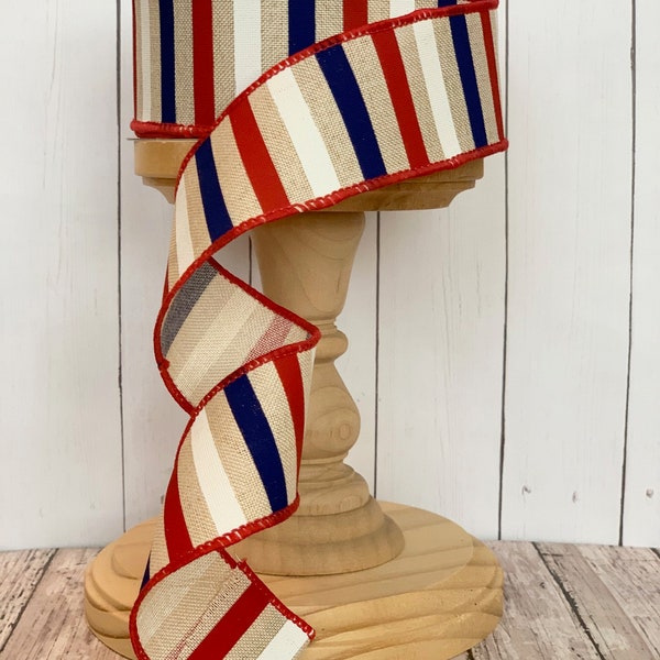 Burlap Stripe Ribbon - Etsy