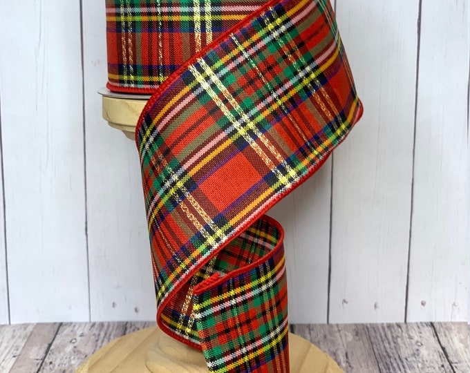 RESTOCKED!! Christmas Tartan Plaid Nutcracker Wired Ribbon for Wreaths ...