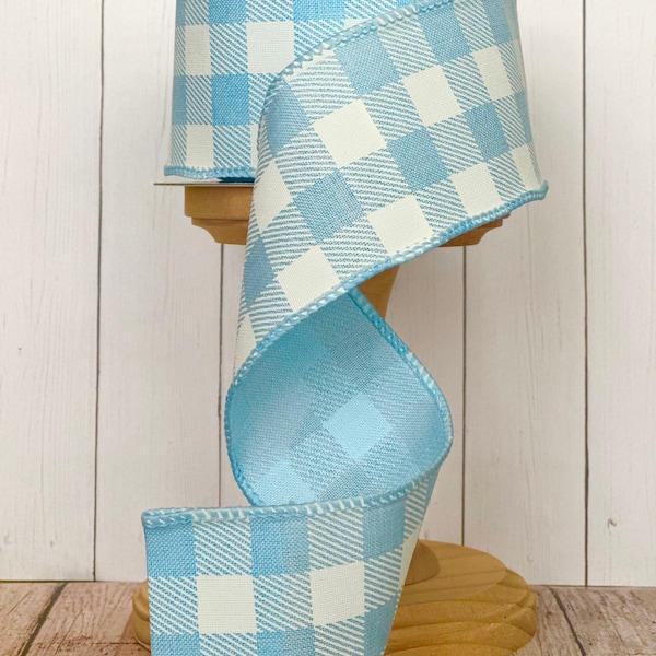 Light Blue Buffalo Check Fabric - Etsy