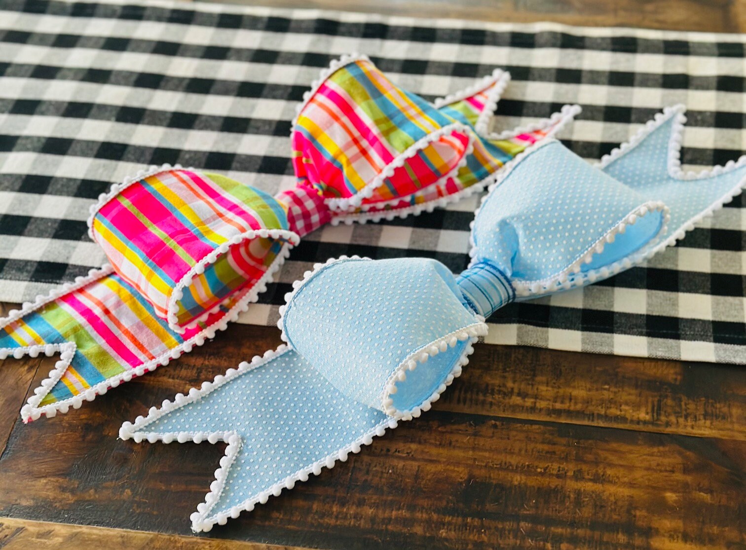 NEW Extra Large 4 Wired Ribbon Bow With Pom Pom Trim - Etsy