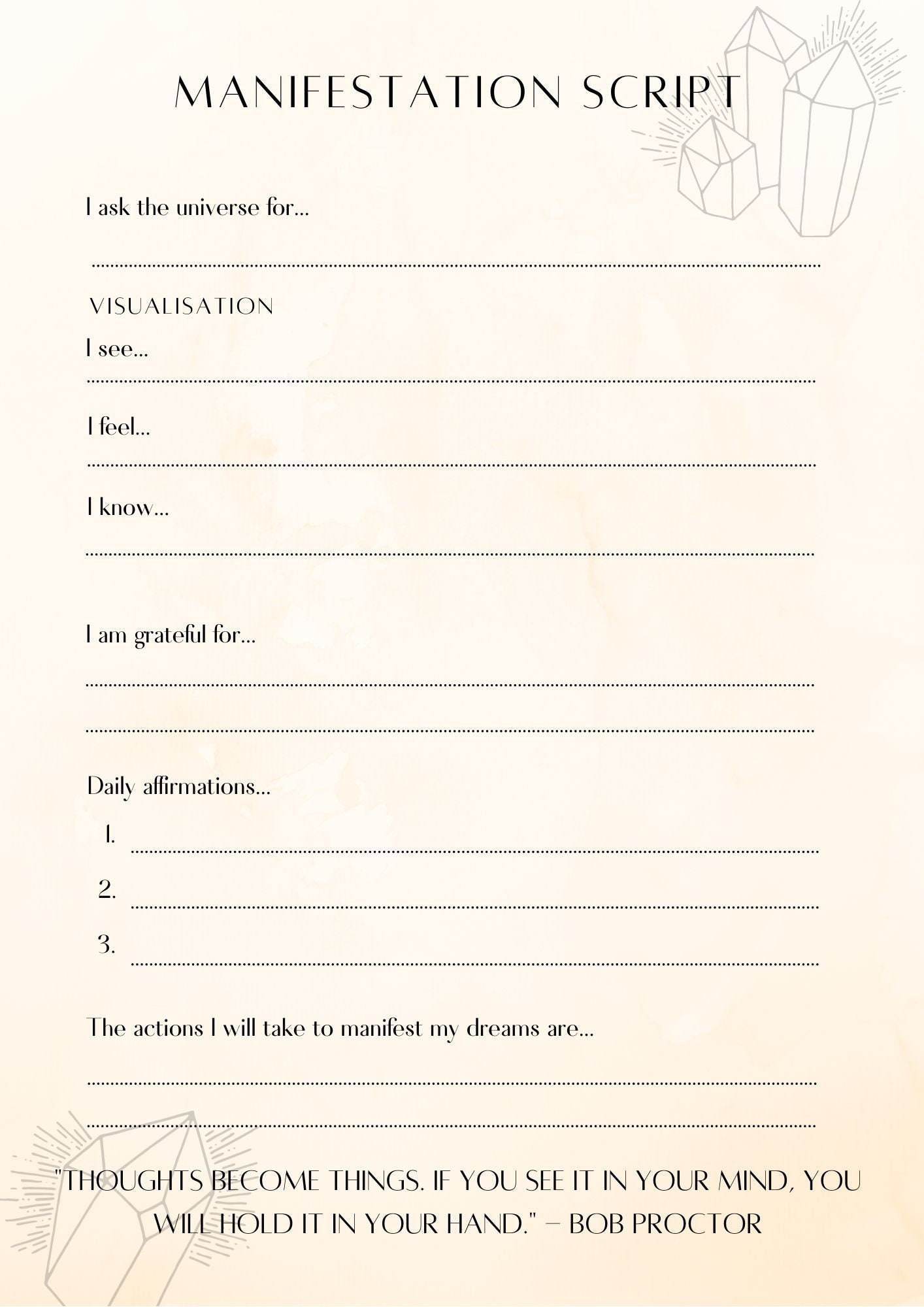 Manifestation Scripting Template for quick Manifestation using | Etsy Manifestation Scripting Template for quick Manifestation using | Etsy