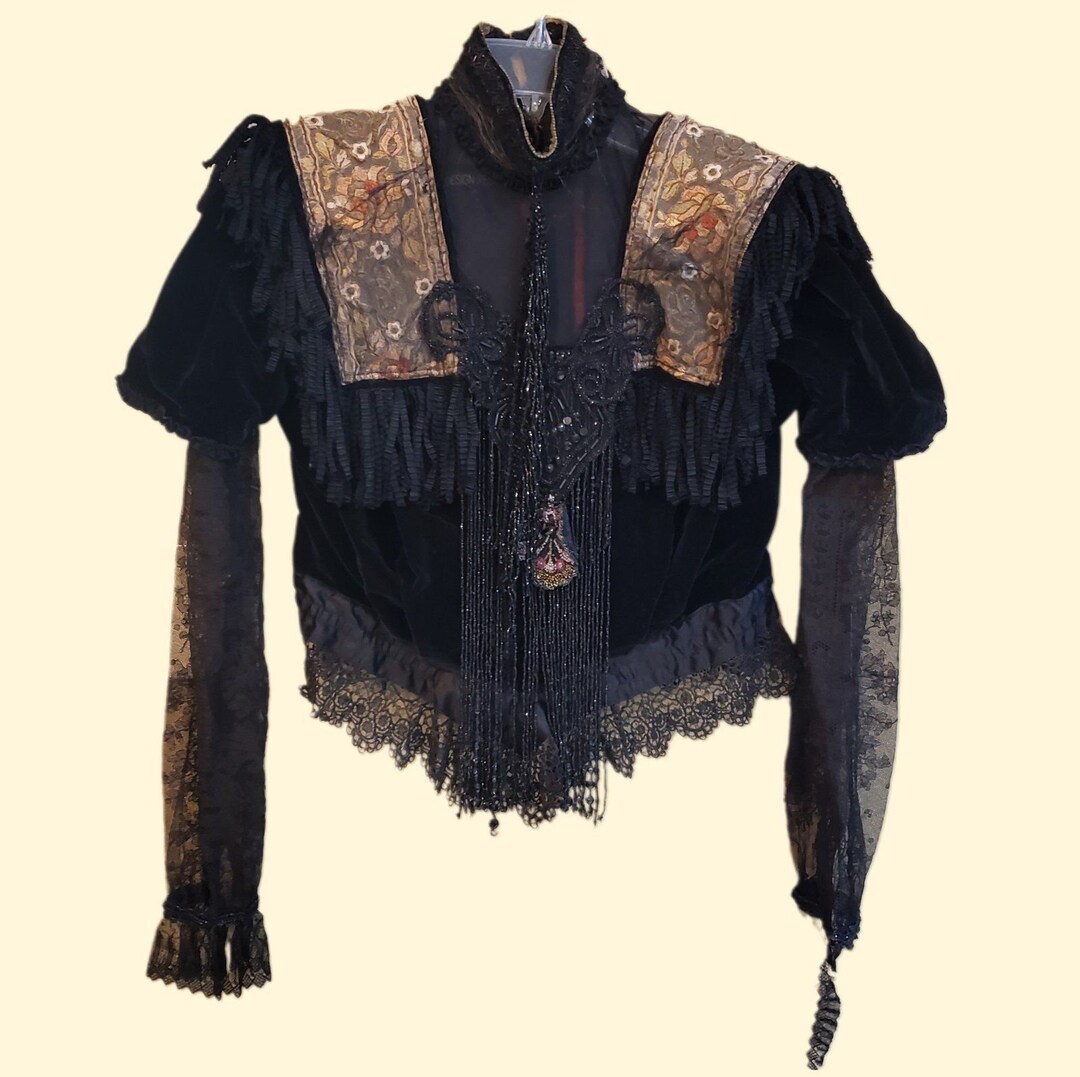 Vintage Goth Whimsigoth Black Velvet Victorian Top - Etsy
