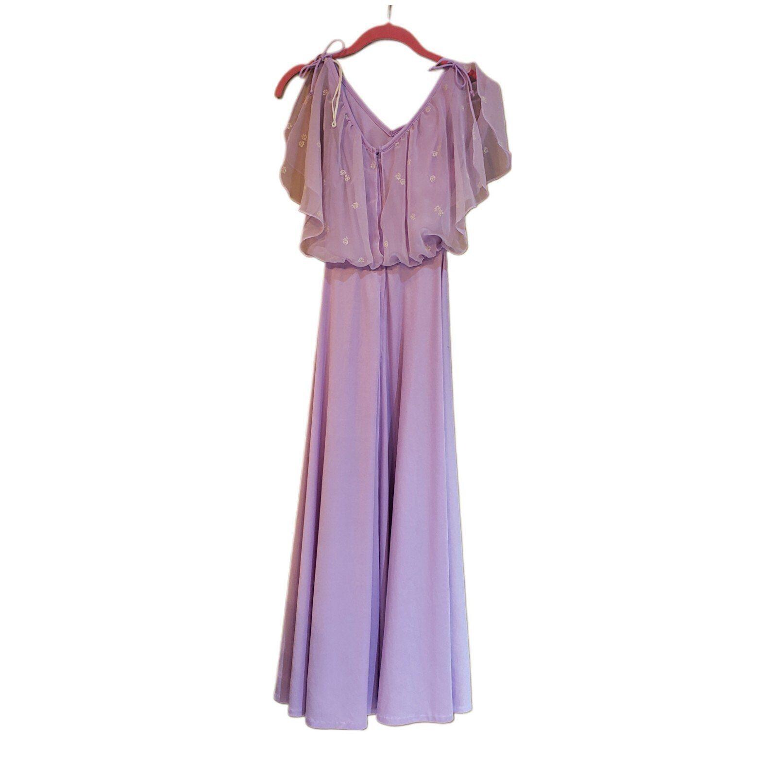 70s Cottagecore Boho Purple Maxi Dress Union Made XXS - Etsy