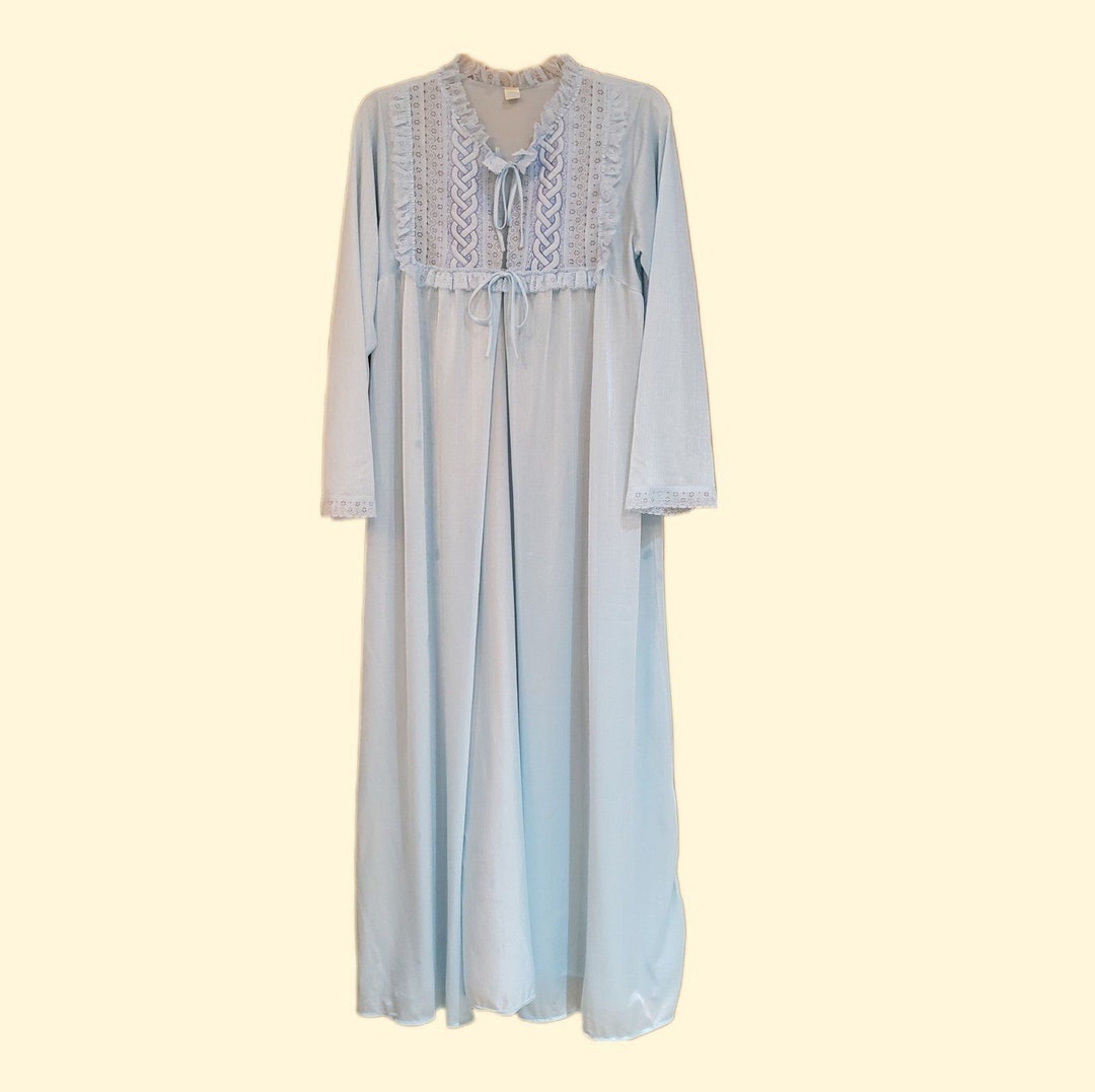 60s Cottagecore Coquette Blue Robe With Bows - Etsy
