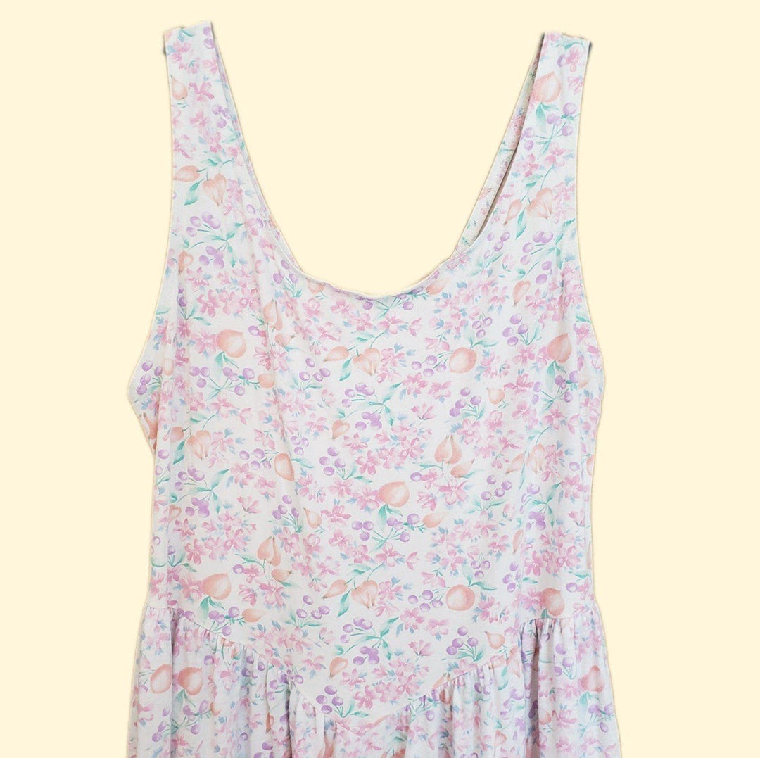 80s Cottagecore Indie Pastel Muted Floral Drop Waist Maxi Dress - Etsy