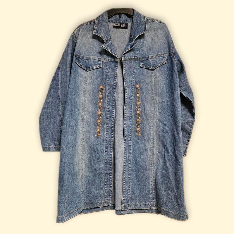 Long Denim Jacket - Etsy