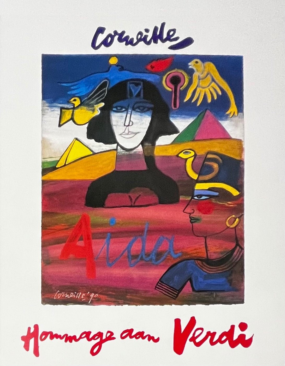 Guillaume Corneille 1922-2010 Aïda Hommage Aan Verdi Poster With ...