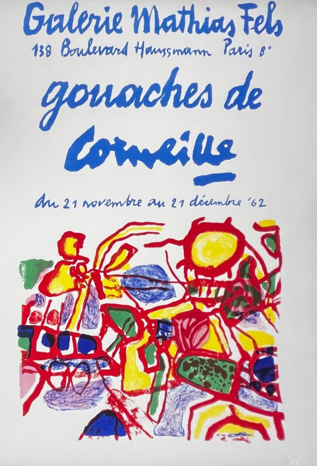 Guillaume Corneille (1922-2010) - Poster for the Exhibition "gouaches ...