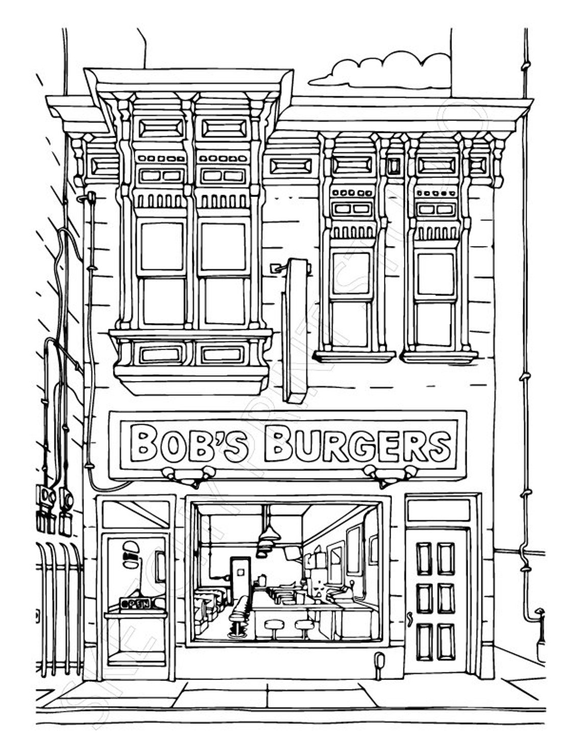 Bob's Burgers Storefront & Home Art Print Instant - Etsy