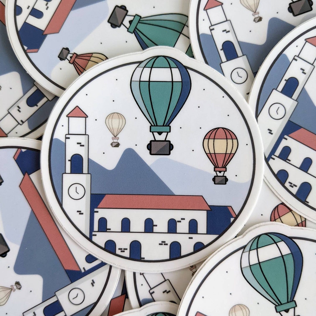 Hot Air Balloon Sticker | Vinyl Sticker | Original Art | Hand Drawn - Etsy