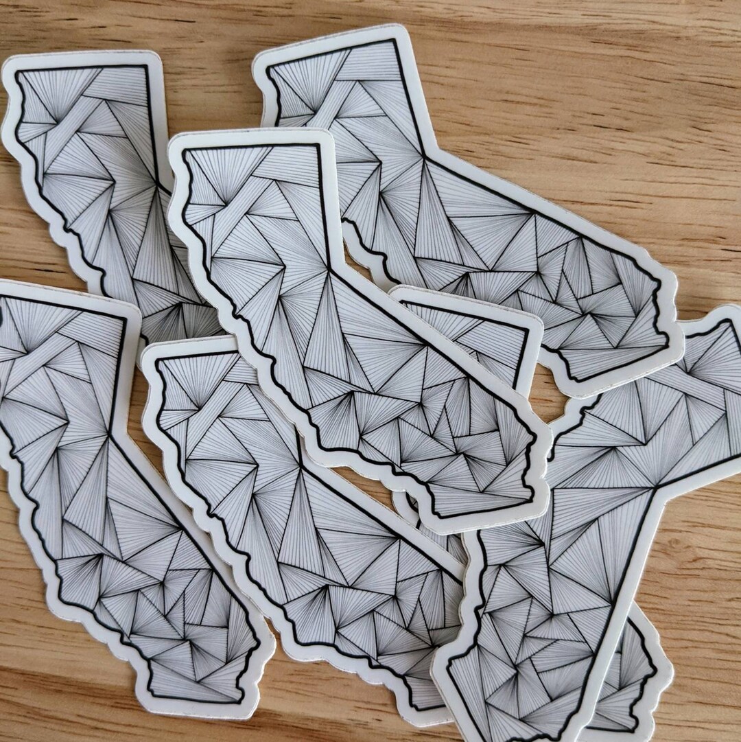 California Line Art Sticker | Vinyl Sticker | Original Art | Hand Drawn ...