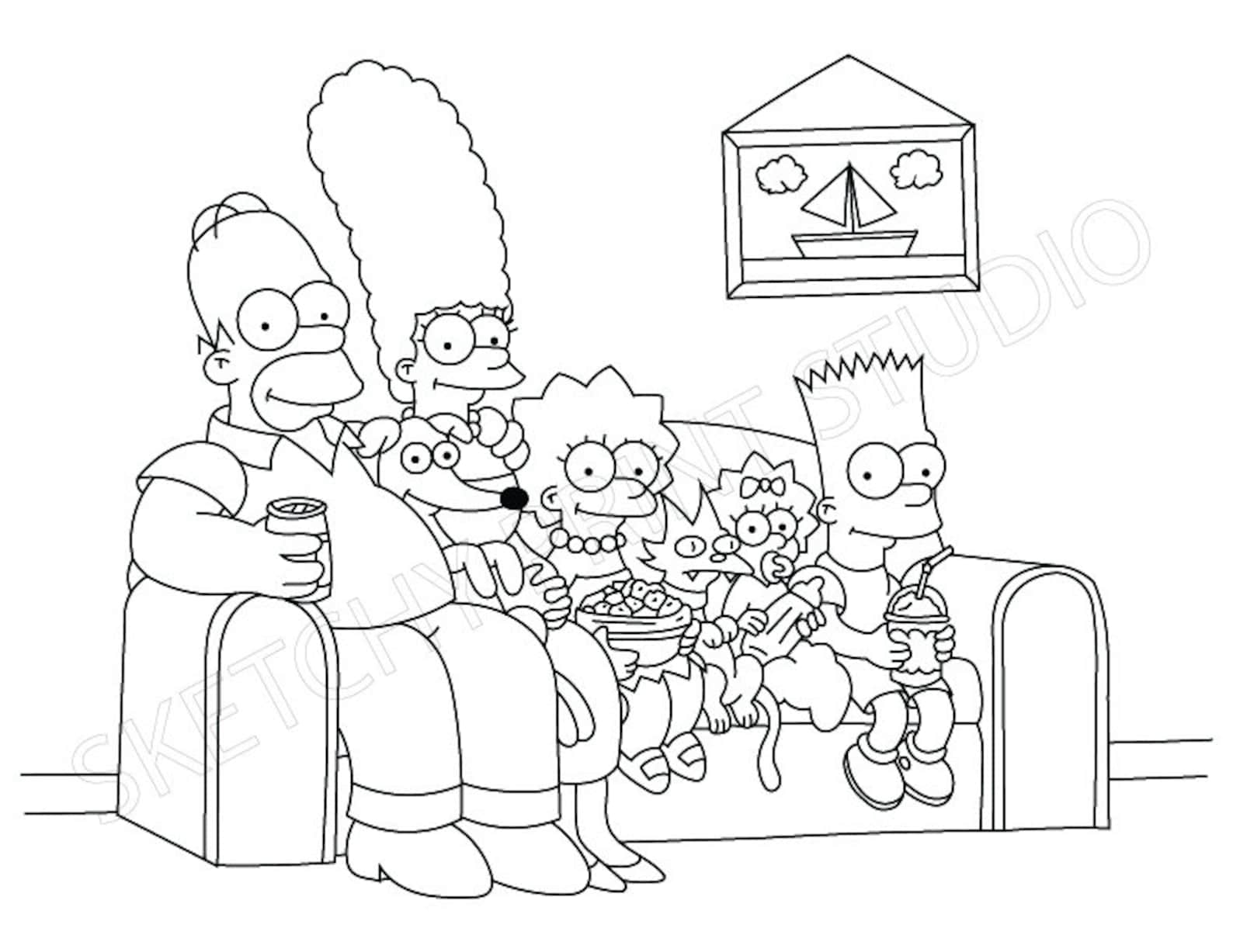 The Simpsons Family Art Print | Instant Digital Download | Digital ...