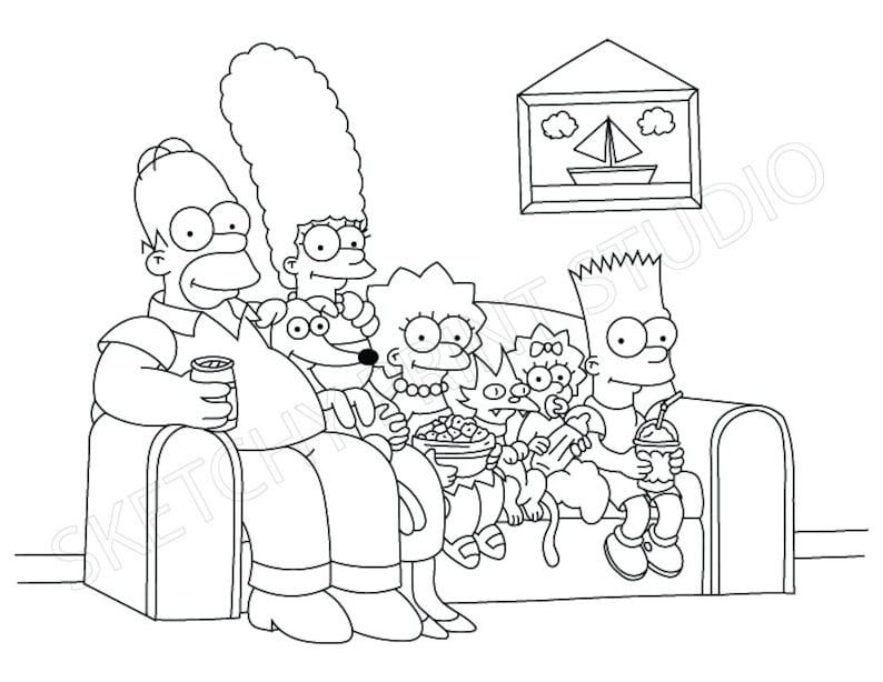 The Simpsons Family Art Print | Instant Digital Download | Digital ...