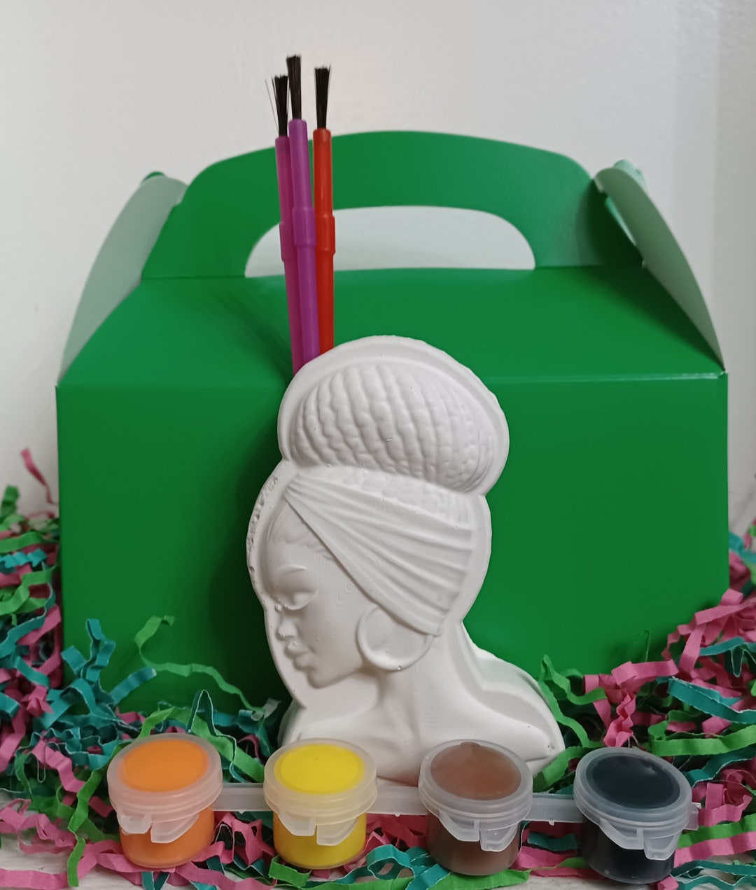 Afrocentric Girl Ceramic Pottery Paint Box - Etsy