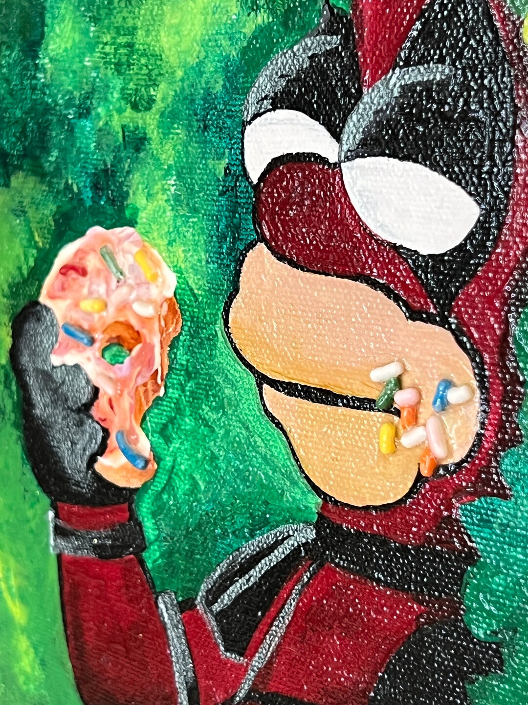 Original Hand-painted Homer Simpson in Disguise Acrylic Painting Glass ...