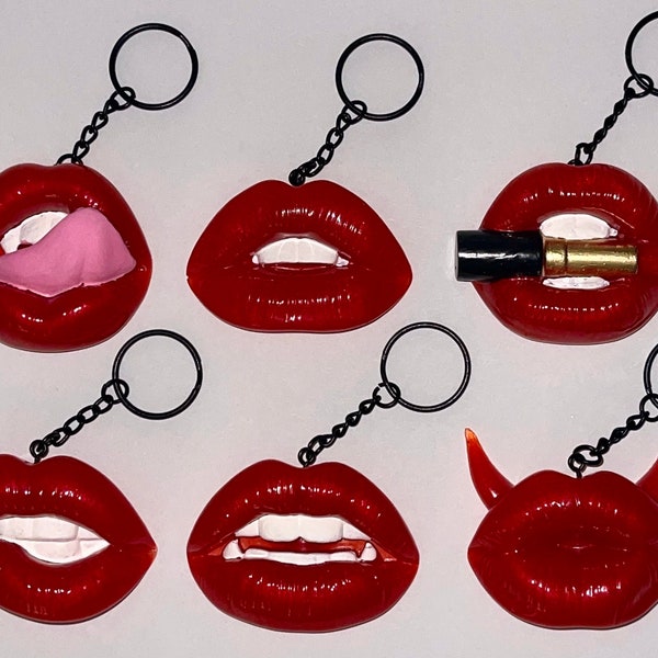 Red Lip Keychain Handmade Resin Lip Keychain. - Etsy