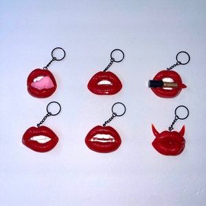 Red Lip Keychain | Handmade Resin Lip Keychain. - Etsy
