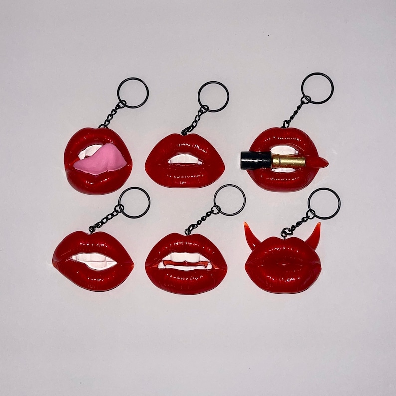Red Lip Keychain Handmade Resin Lip Keychain. - Etsy