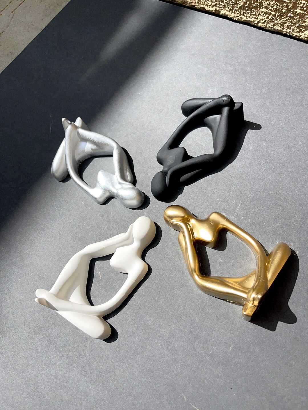 The Thinker Statue, Small Ceramic Sculpture, Minimalist Decor - Etsy