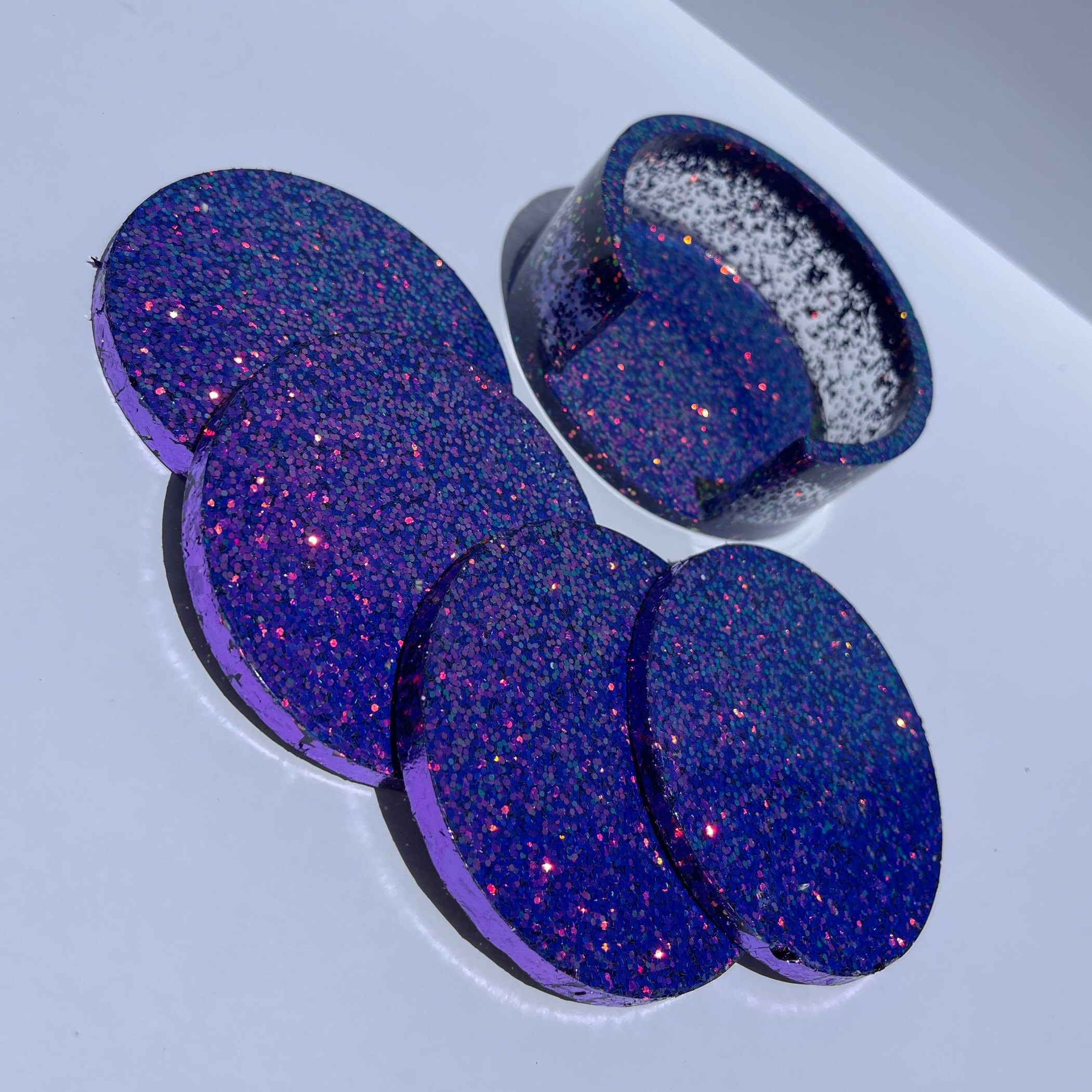 Coasters With Holder , Set of 4 Coasters , Epoxy Resin Coasters ...