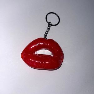 Red Lip Keychain | Handmade Resin Lip Keychain. - Etsy