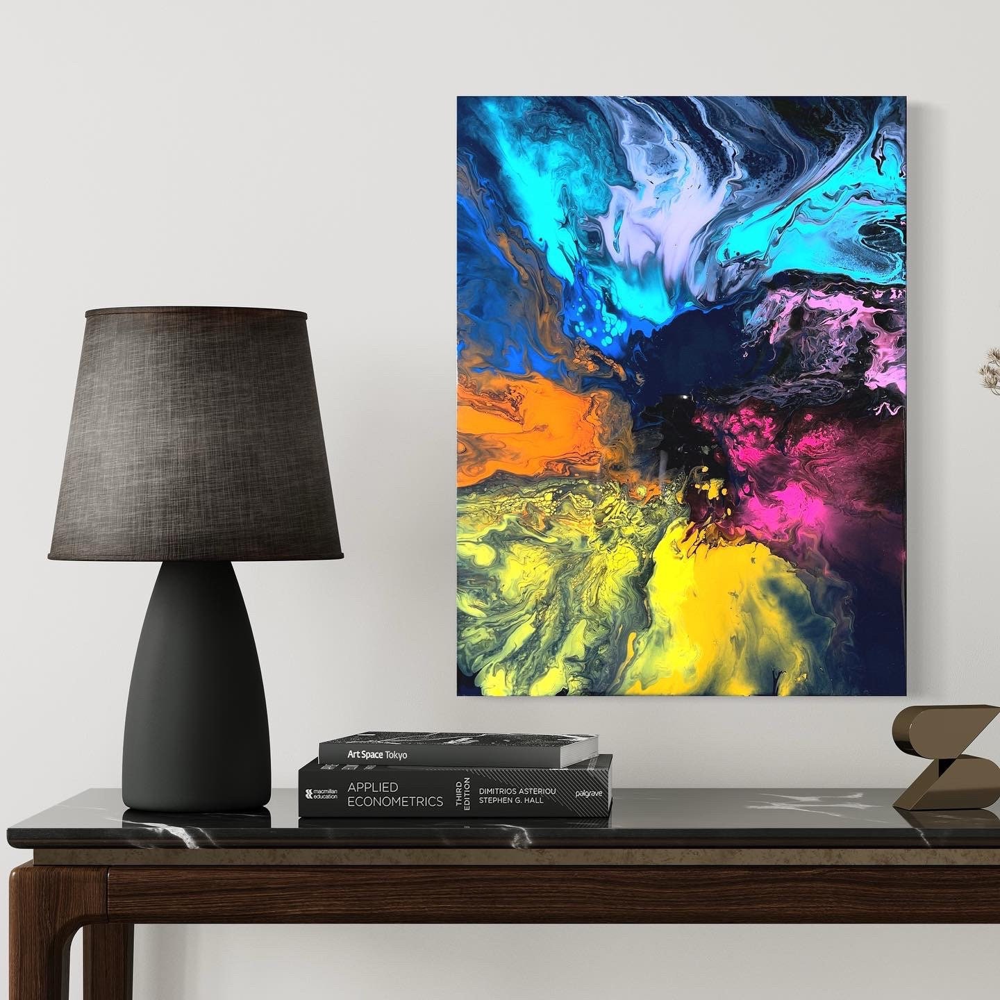 Neon Color Splash Resin Painting: Original Acrylic Pour Art - Etsy
